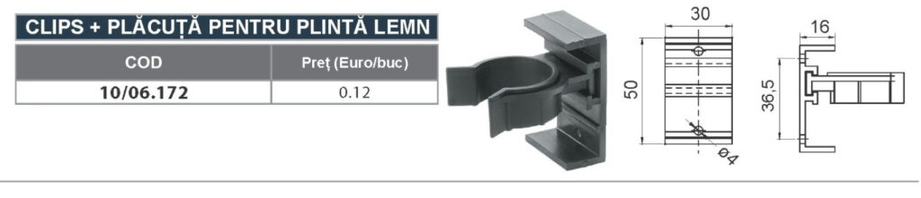 CLIPS + PLACUTA PENTRU PLINTA LEMN - MCH